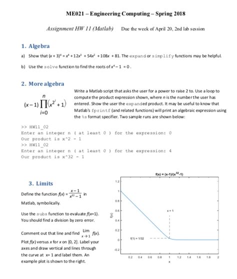 Me021 Engineering Computing Spring 2018 Assignment