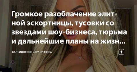 Громкое разоблачение элитной эскортницы тусовки со звездами шоу бизнеса тюрьма и дальнейшие