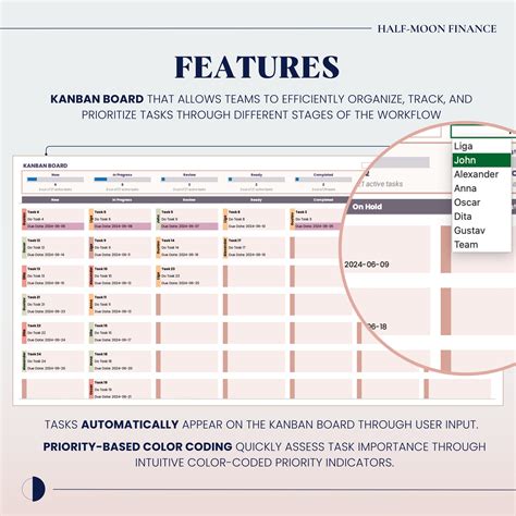 Excel Task Tracker With Kanban Board Template Team Project Management Employee Task List To