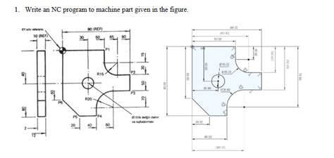 Solved 1 Write An Nc Program To Machine Part Given In The