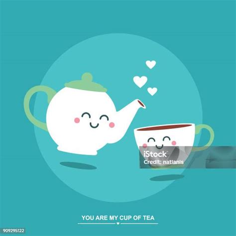 주전자와 컵 귀여운 발렌타인 데이 벡터 일러스트 레이 션 인사말 카드 귀여운에 대한 스톡 벡터 아트 및 기타 이미지 귀여운 디자인 로맨스 Istock