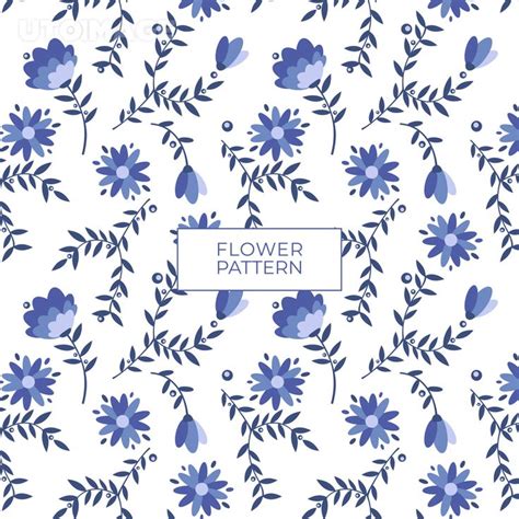 플라워 패턴 001 Minimal 일러스트 꽃 일러스트 패턴 플라워 블루 고급진 배경 백그라운드 청첩장 핸드드로잉 드로잉 장식 꽃잎 잎 식물