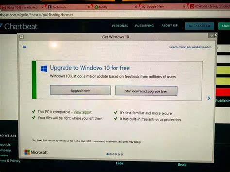 Microsoft Removes The No Thanks Option From The Get Windows Prompt
