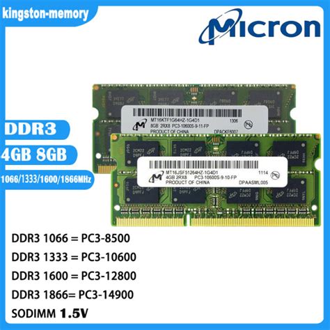 Micron Laptop Ram Ddr3l 4gb 8gb 106613331600 1866mhz Laptop Memory