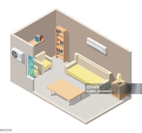 아이소메트릭 거실 인테리어 벡터 3d 설정 0명에 대한 스톡 벡터 아트 및 기타 이미지 0명 3차원 형태 가구 Istock