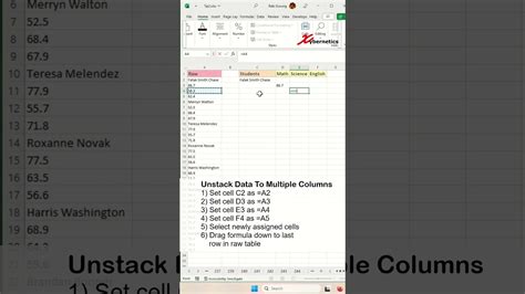 Unstack Data From One Column To Multiple Columns Excel Tip And Tricks Tips Excel Shorts