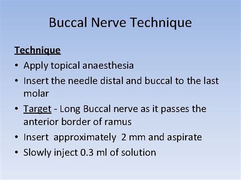 Clinical Anatomy Buccal Nerve Block Anterior Branch Of