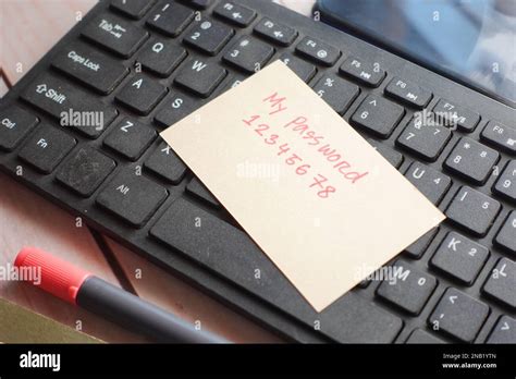 Writing Password On A Sticky Note Stock Photo Alamy