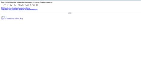 Solved Solve The Third Order Initial Value Problem Below