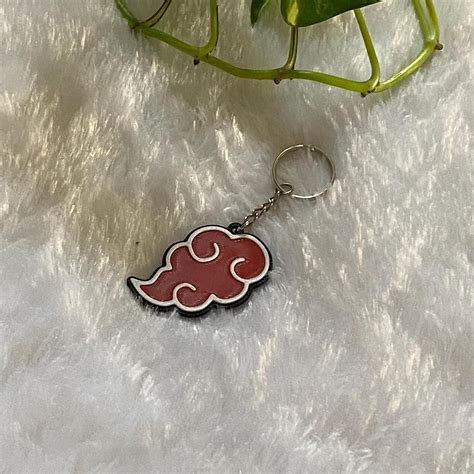 Akatsuki Cloud Keychain Symbol Of The Crimson Dawn Etsy