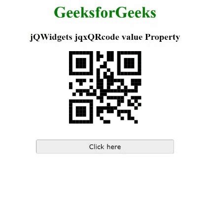 JQWidgets JqxQRcode Value Property GeeksforGeeks