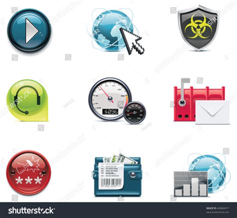 Vector Internet Network Icons Part Stock Vector Royalty Free