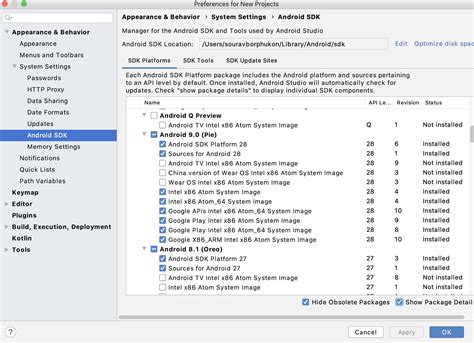 android automotive intel x86 atom system image not found sdk manager