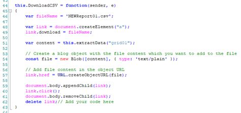 Export Data Into Excel On Webclient Scripts Sql Net Framework Tatsoft
