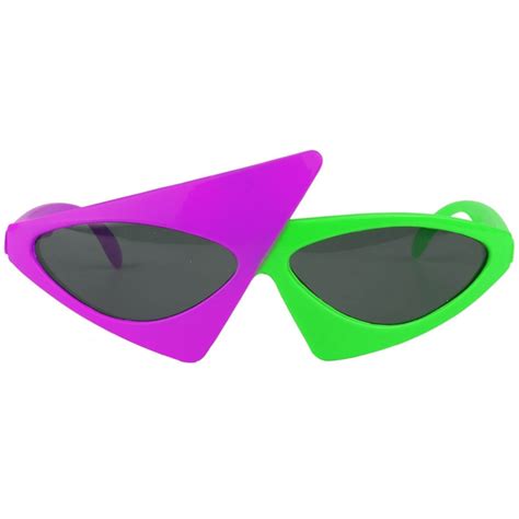 Fashion Men Eye Glasses Hip Hop Green And Purple Funny Asymmetric Triangle Glasses Wish
