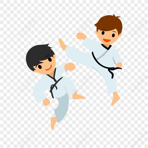 만화 손으로 그린 킥복싱 발로 차기 그림 일러스트태권도어린이 Png 일러스트 무료 다운로드 Lovepik