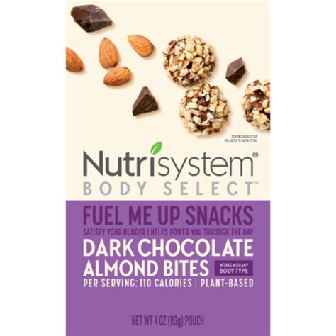 Nutrisystem Body Select Fuel Me Up Snacks Dark Chocolate Almond Bites