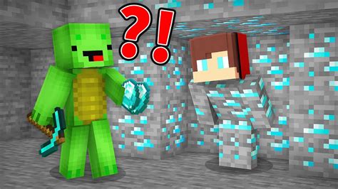 JJ Pranked Mikey As Diamond Block In Minecraft Maizen Prank Challenge YouTube