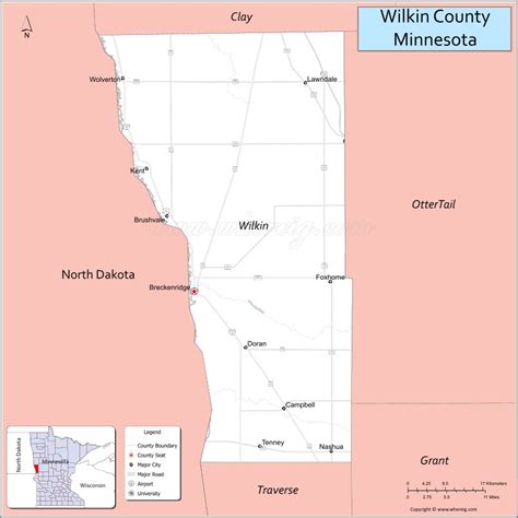 Wilkin County Map Minnesota Where Is Located Cities Population