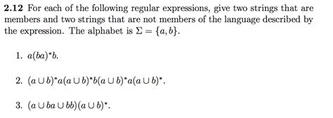 Solved 212 For Each Of The Following Regular Expressions
