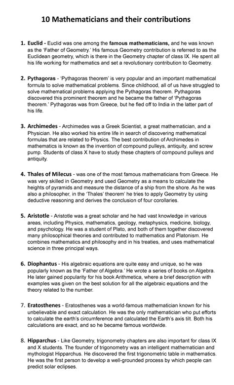 Euclid Mathematician Facts