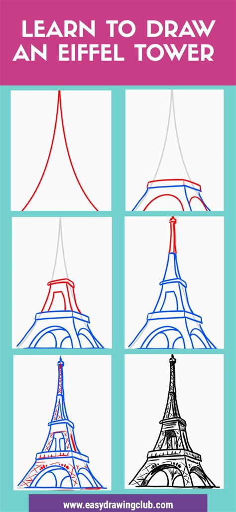 Learn How To Draw A Cool Easy Eiffel Tower Drawing Sketch In 11 Easy Steps Eiffel Tower