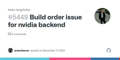 Build Order Issue For Nvidia Backend Issue 5449 Triton Lang Triton