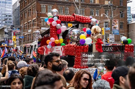 Crowds Of People At The 2024 Annual Pride Parade In Downtown Toronto