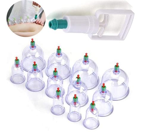Kit 12 Ventosas Copo Massageador Conjunto Para Massagem De Sucção
