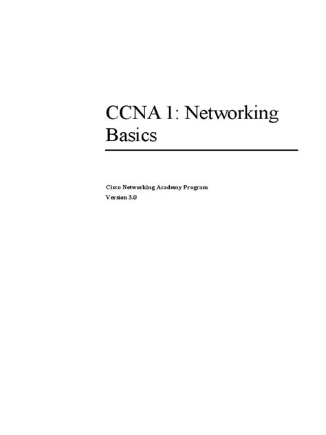 Ccna 1 Networking Basics Cisco Networking Academy Program Pdf
