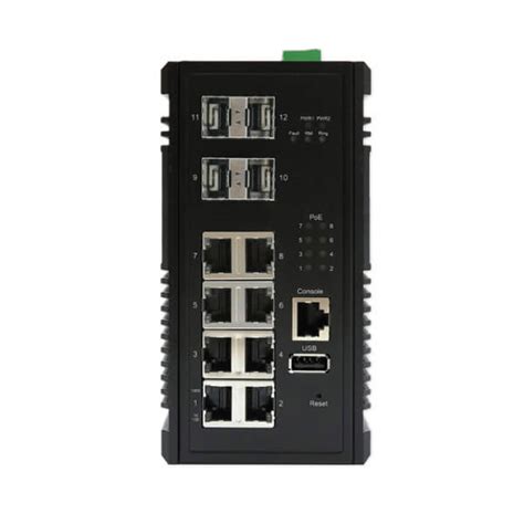 12 Port Layer 3 Managed Poe Industrial Ethernet Switch Ky Ctg0804