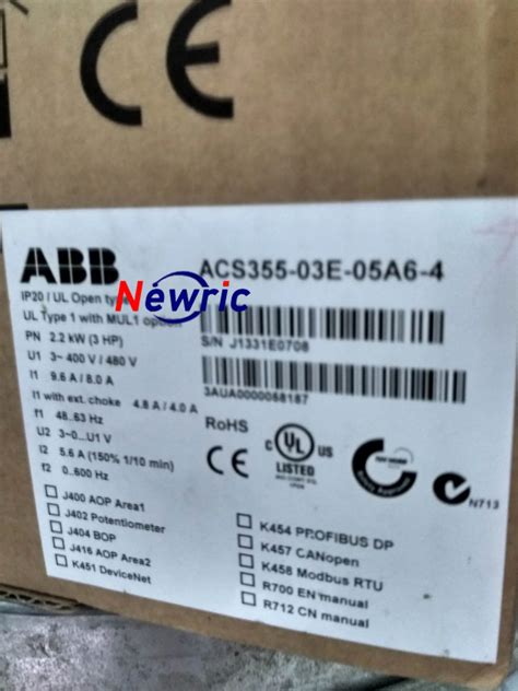 Original Abb Acs355 Series Inverter Drive Acs355 03e 15a6 4 Frequency