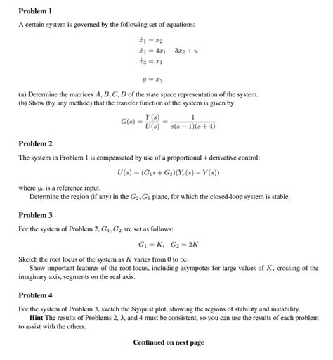 Solved Problem 1 A Certain System Is Governed By The Chegg Com
