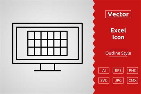 Vector Excel Outline Icon Graphic By Muhammad Atiq Creative Fabrica