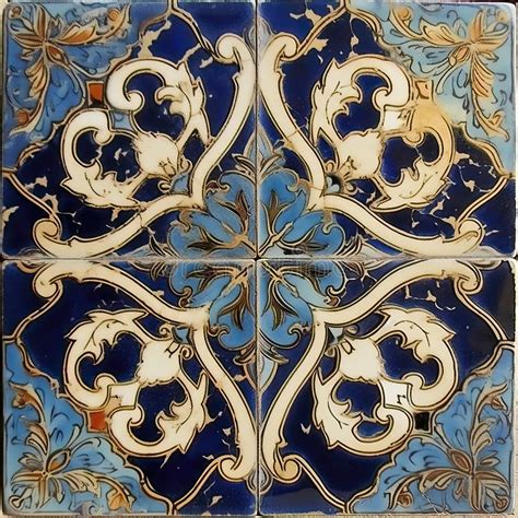 Seamless Pattern With Ceramic Tile Pattern Absrtract Decorative Porcelain Tile Stock