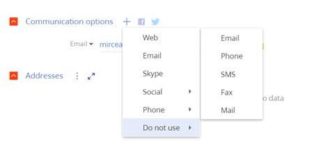 disable do not use from communication options community creatio