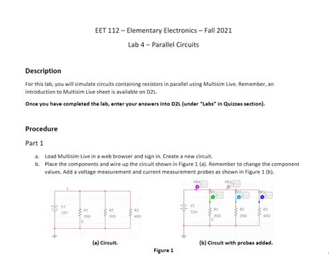 Solved Eet 112 Elementary Electronics Fall 2021 Lab 4