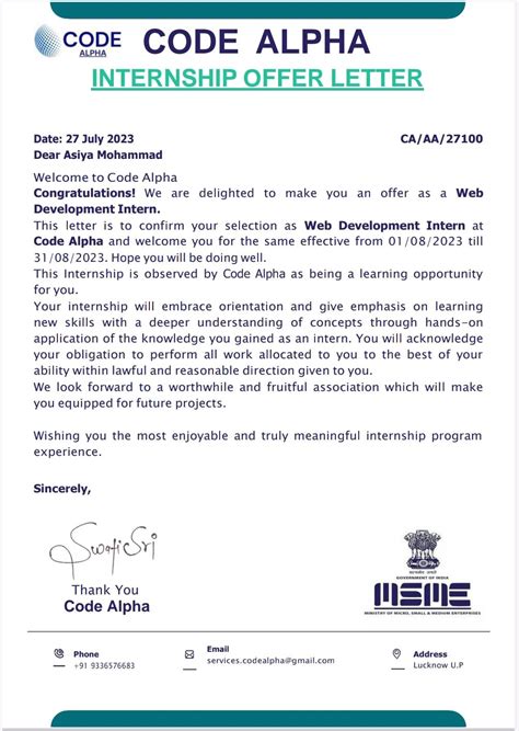 asiya mohammad on linkedin internship codealpha