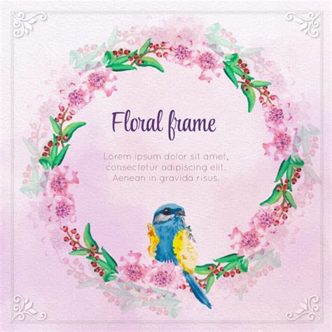 수채화 꽃 프레임 Ai Uidownload