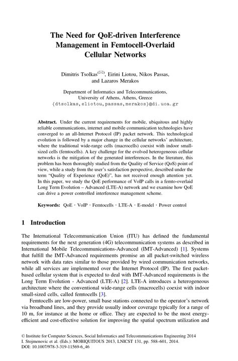 pdf the need for qoe driven interference management in femtocell
