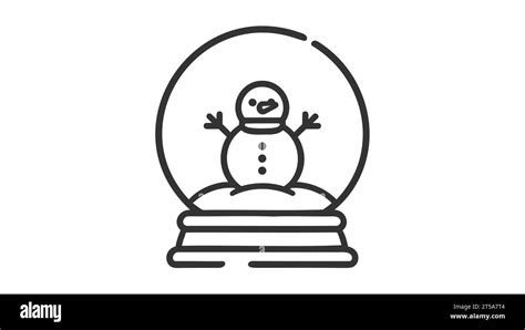 Vector Icon Depicting A Snow Globe With A Snowman Inside The Snowman Has A Cheerful Expression