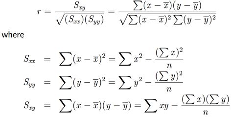 correlation coefficient formula