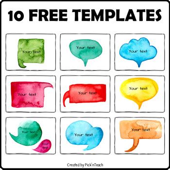 FREE Editable Speech Bubble Templates In GOOGLE SLIDES Watercolor