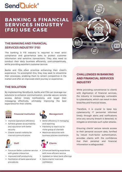 Banking And Financial Services Industry Fsi Use Case Sendquick