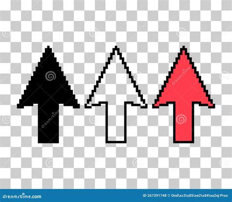 Set Of Arrow Pixel Icon Web Cursor Click Mouse Symbol Computer