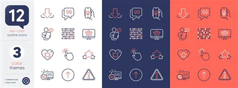 바이너리 코드 웹 통화 및 고객 설문조사 라인 아이콘 집합입니다 디자인을 위해 벡터 고객에 대한 스톡 벡터 아트 및 기타 이미지