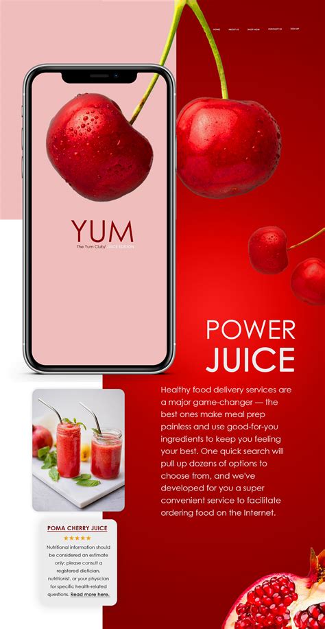 Ux Ui Mockup Design For A Juice Company On Behance