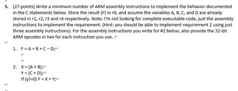 solved 5 27 points write a minimum number of arm assembly