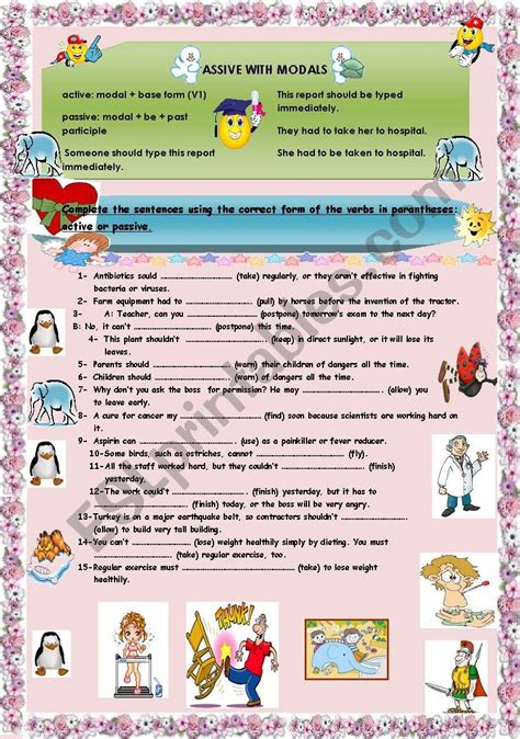 Passive With Modals Esl Worksheet By Keftor