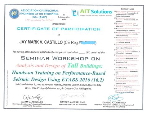 Hands On Training On Performance Based Seismic Design Using Etabs